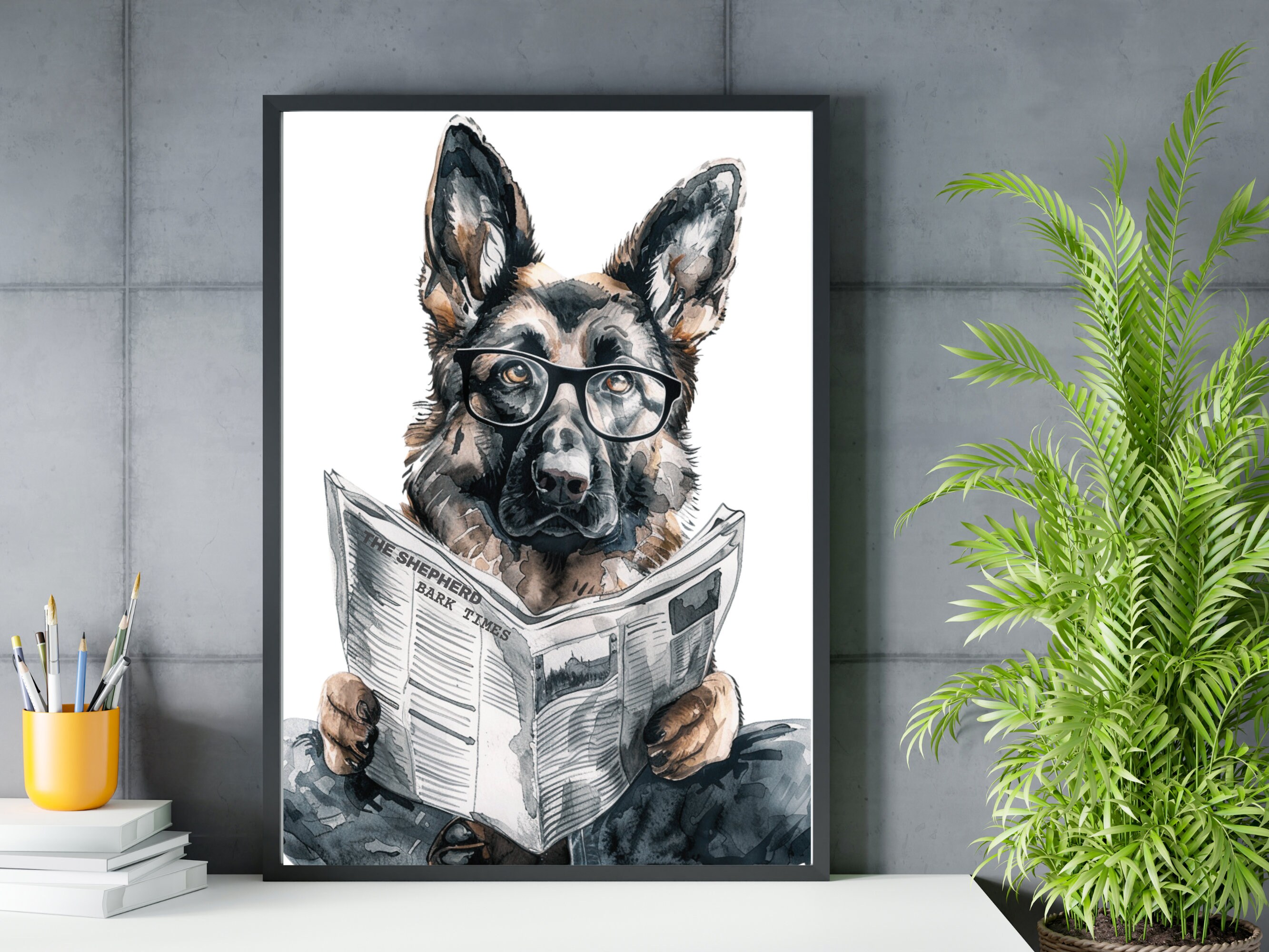 German Shepherd Dog Print Shepherd Gifted Art Germanshepherd Dog Decor ...