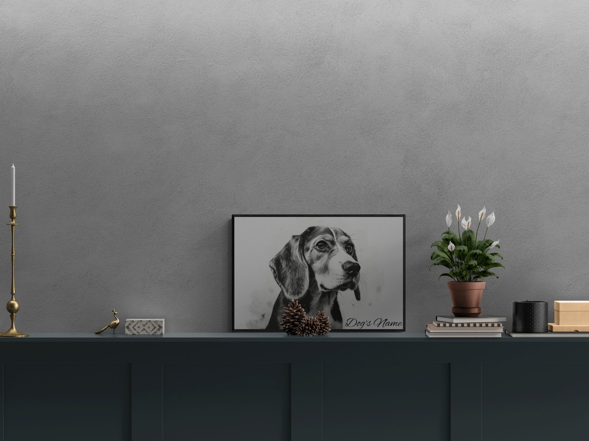 Beagle Gifts, Custom Pet Portrait, Beagle Wall Art, Canine Home Decor ...