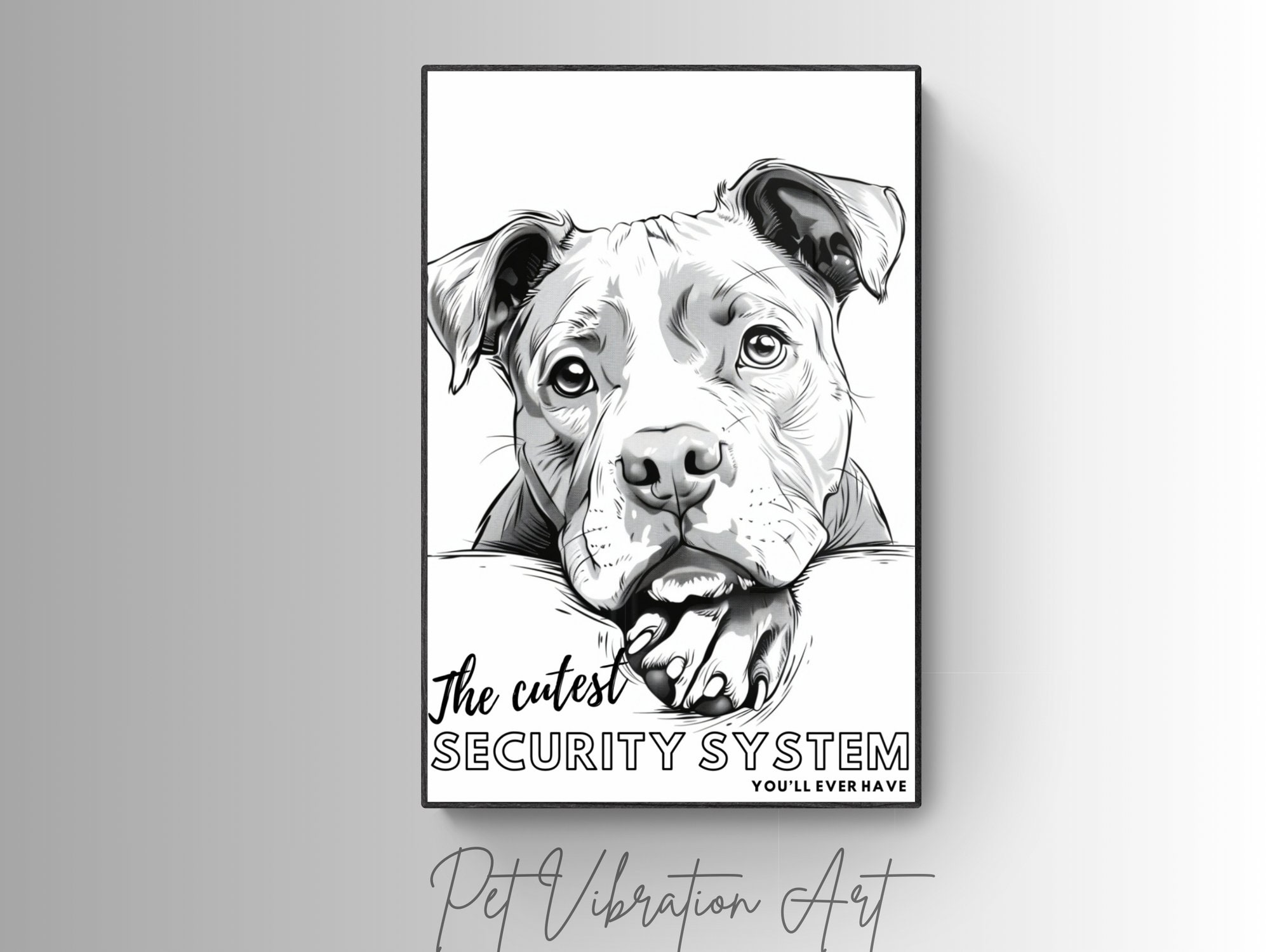 Pit Bull Dog Wall Art Pitbull Artwork Print Pit Bull Decor Pitbull Dog ...