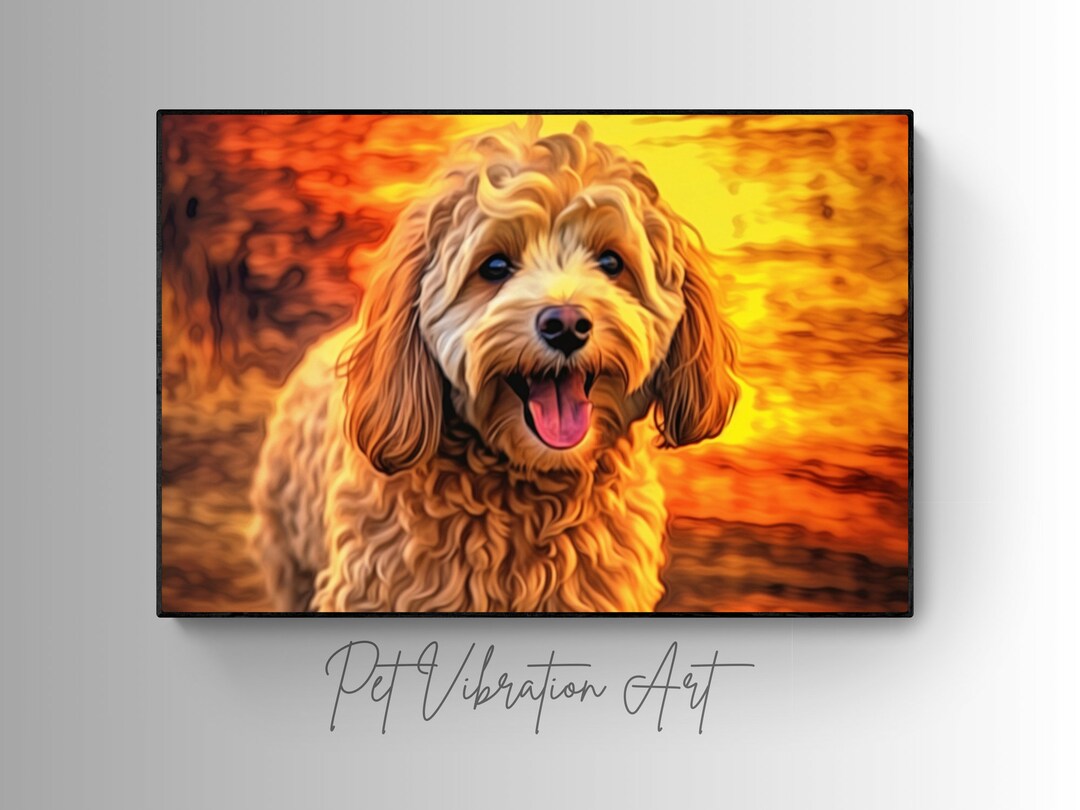 Cockapoo Painting Artwork Lifelike Pet Portrait High Quality Canvas ...