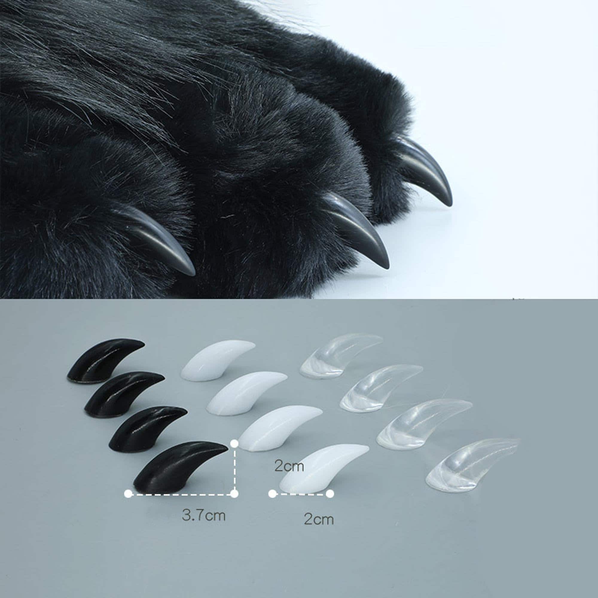 Set of 8 Fursuit Claws, Deluxe Plastic Claws for Fursuit Making 9 ...