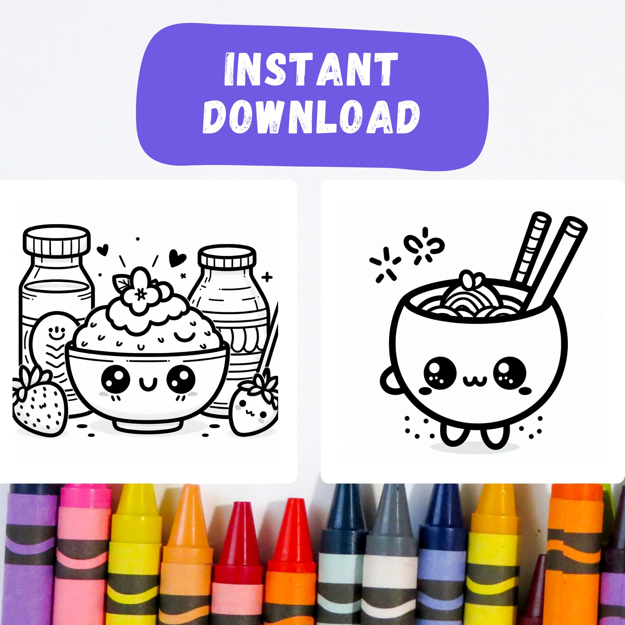 Cute Kawaii Food Coloring Pages, Kawaii Coloring Book, Adult Coloring ...
