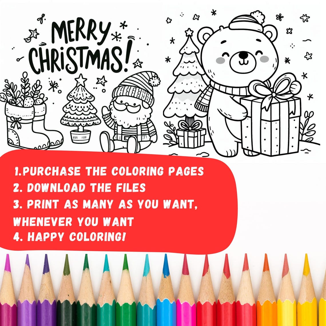 Christmas Coloring Pages, Winter Holidays Coloring Pages for Kids ...