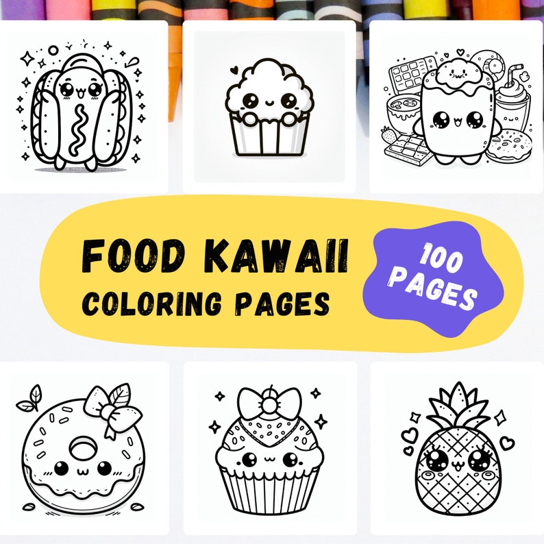 Cute Kawaii Food Coloring Pages, Kawaii Coloring Book, Adult Coloring ...