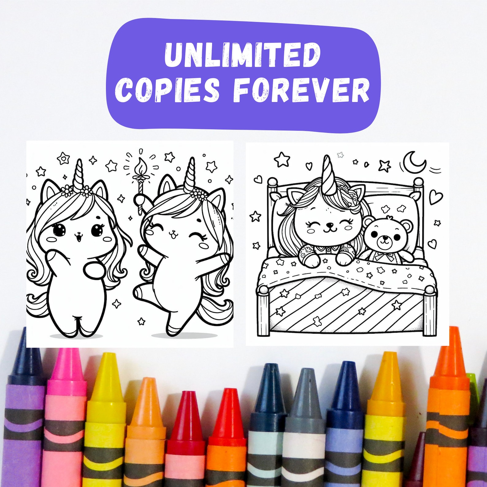Unicorn Cat Coloring Pages for Kids, Kittycorn Coloring Book, Printable ...