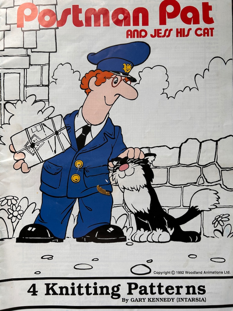 Digital Vintage Postman Pat and Jess Intarsia Sweater Jumper 4 KNITTING ...