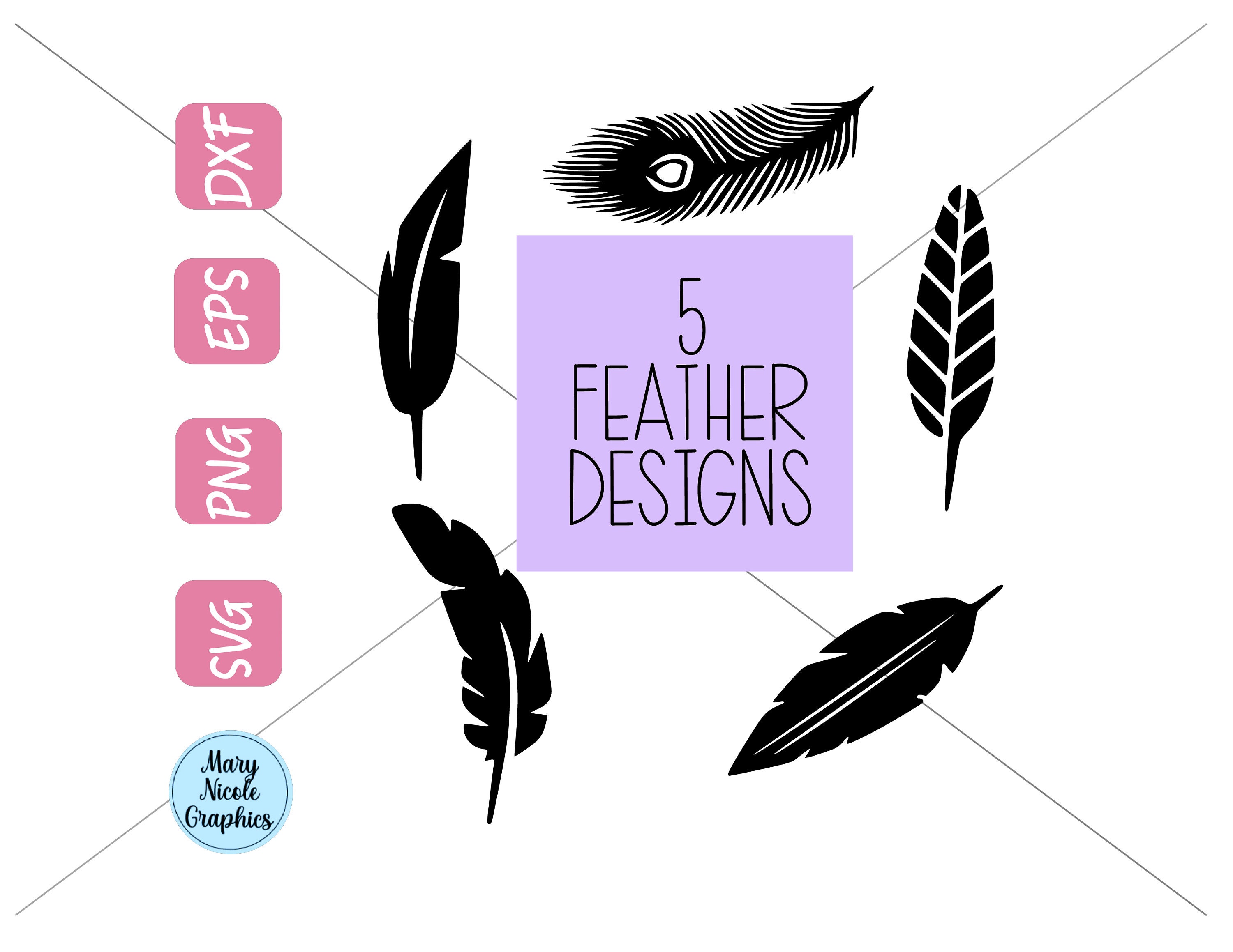 Feather Svg Bundle, Feather Birds Svg, Dxf, Png, Jpg, Feathers ...