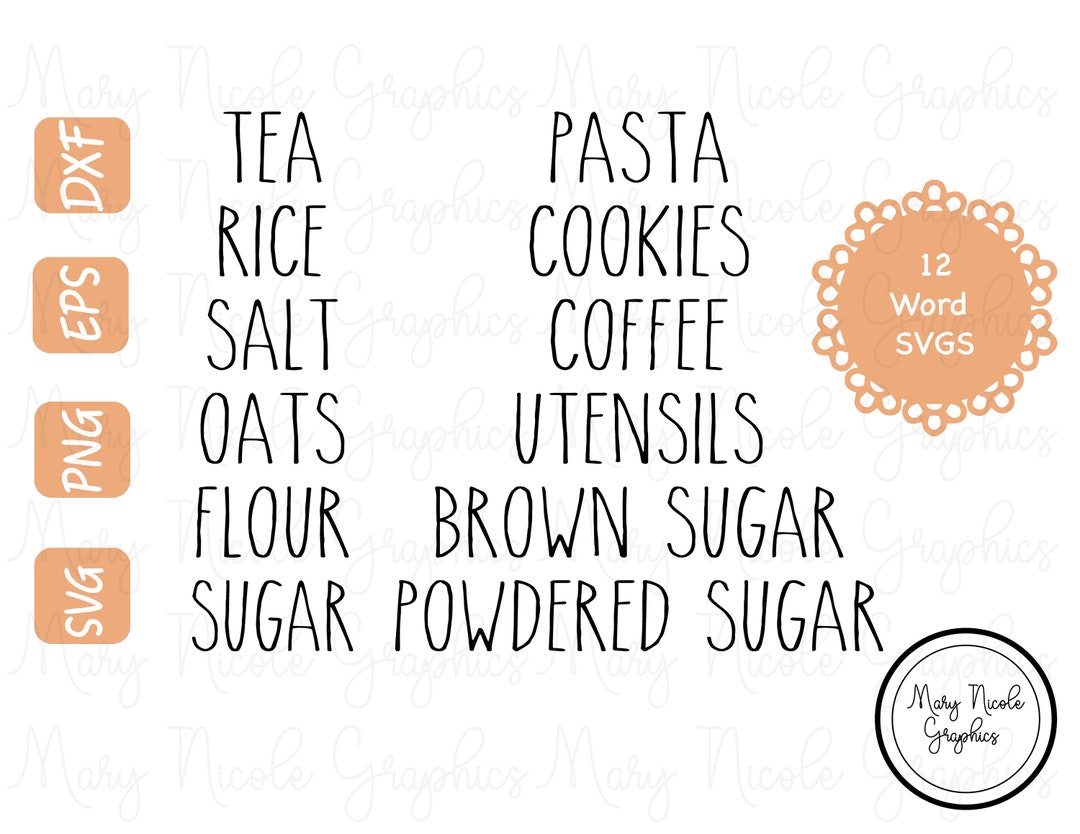 Pantry Skinny Words SVG File | Pantry DXF | Silhouette Cut File ...