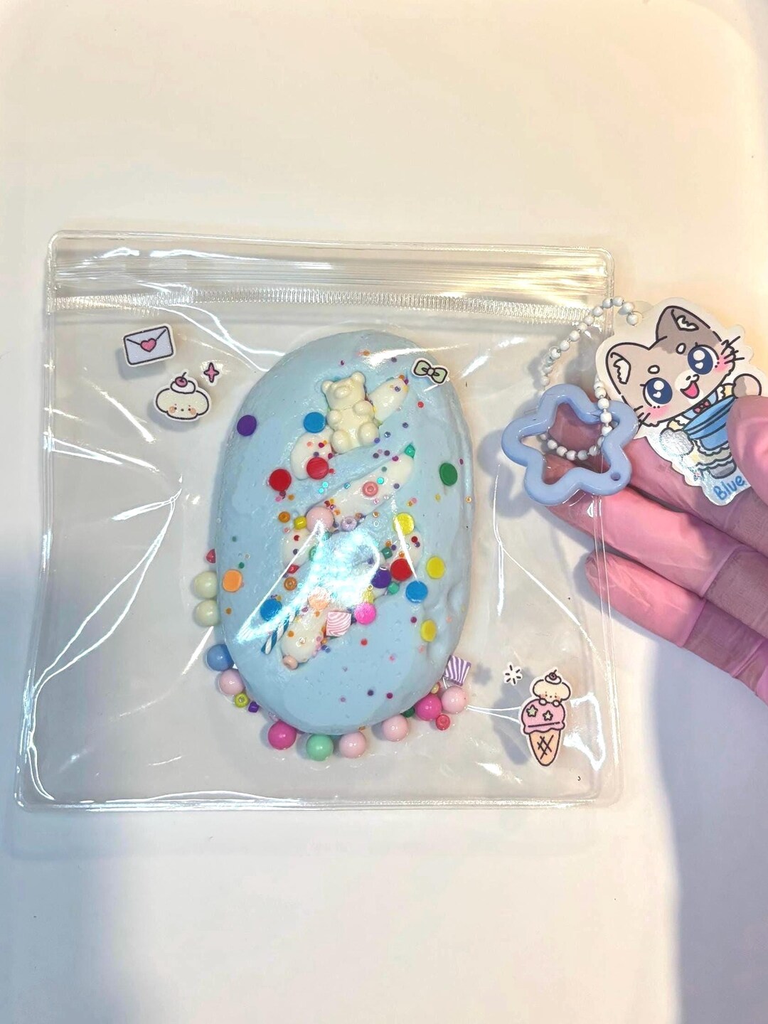 Blueberry Baguette Taba Squishy With Cute Charms Stress Relief and Fun ...