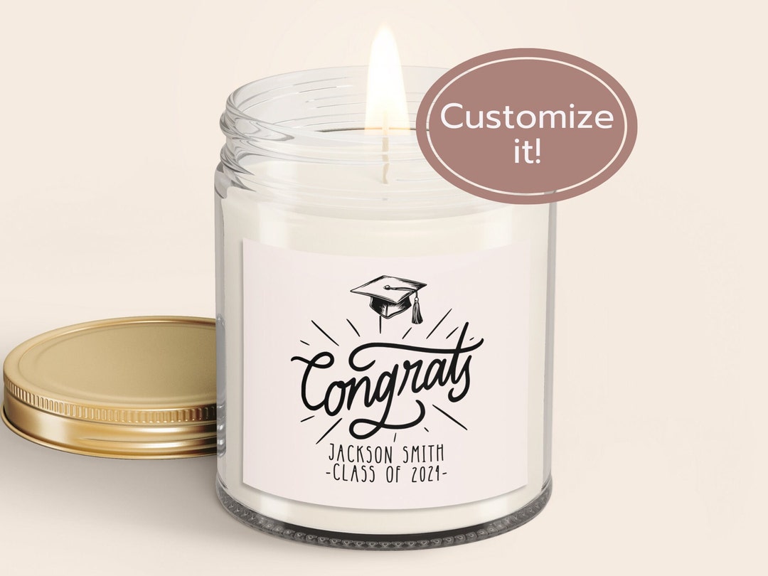 Custom Congratulations Candle for Graduation, Personalized Graduation ...
