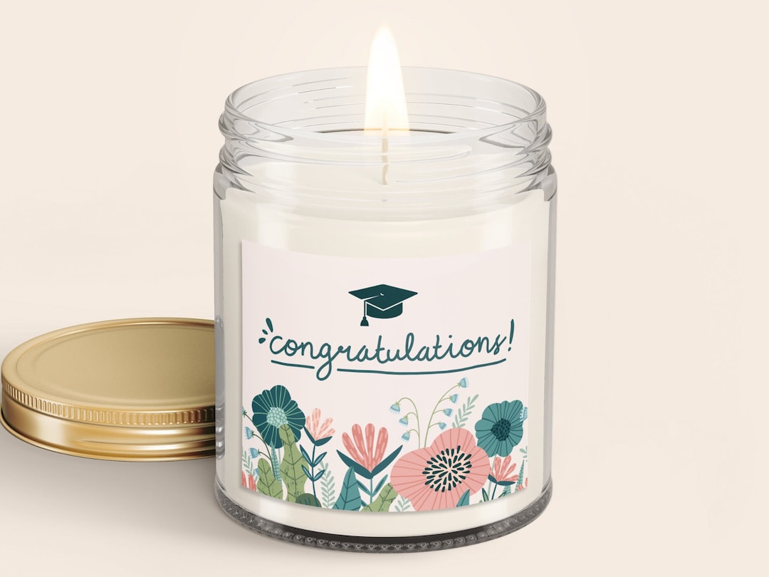 Congratulations Graduation Candle With Floral Design, Congrats Grad ...