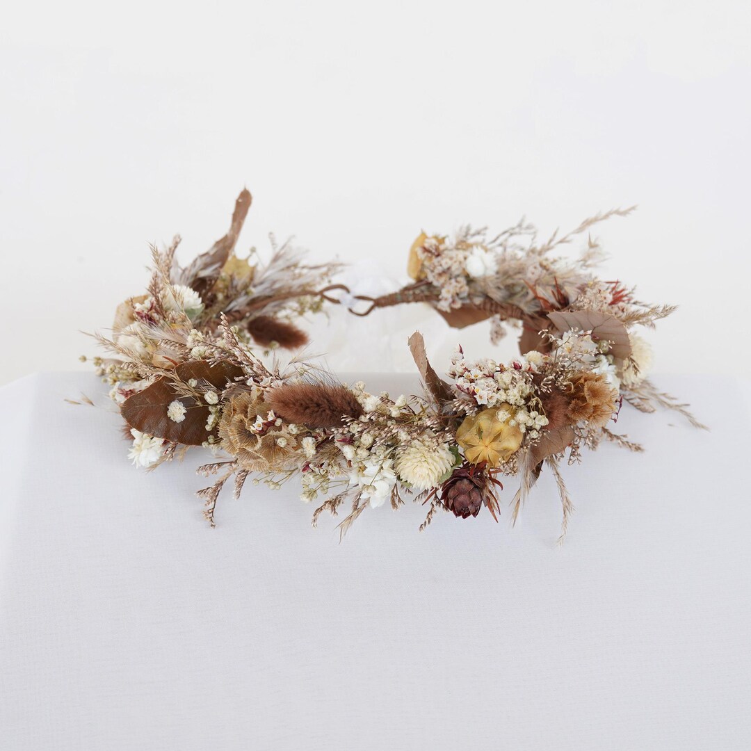 Boho Bride Crown,dried Flowers Crown,bridal Crowns,wedding Crown - Etsy