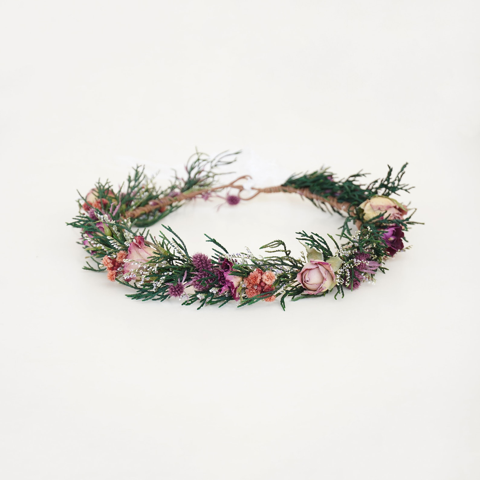 Rose Dried Flowers Crown,boho Bride Crown,bridal Crowns,wedding Crown ...