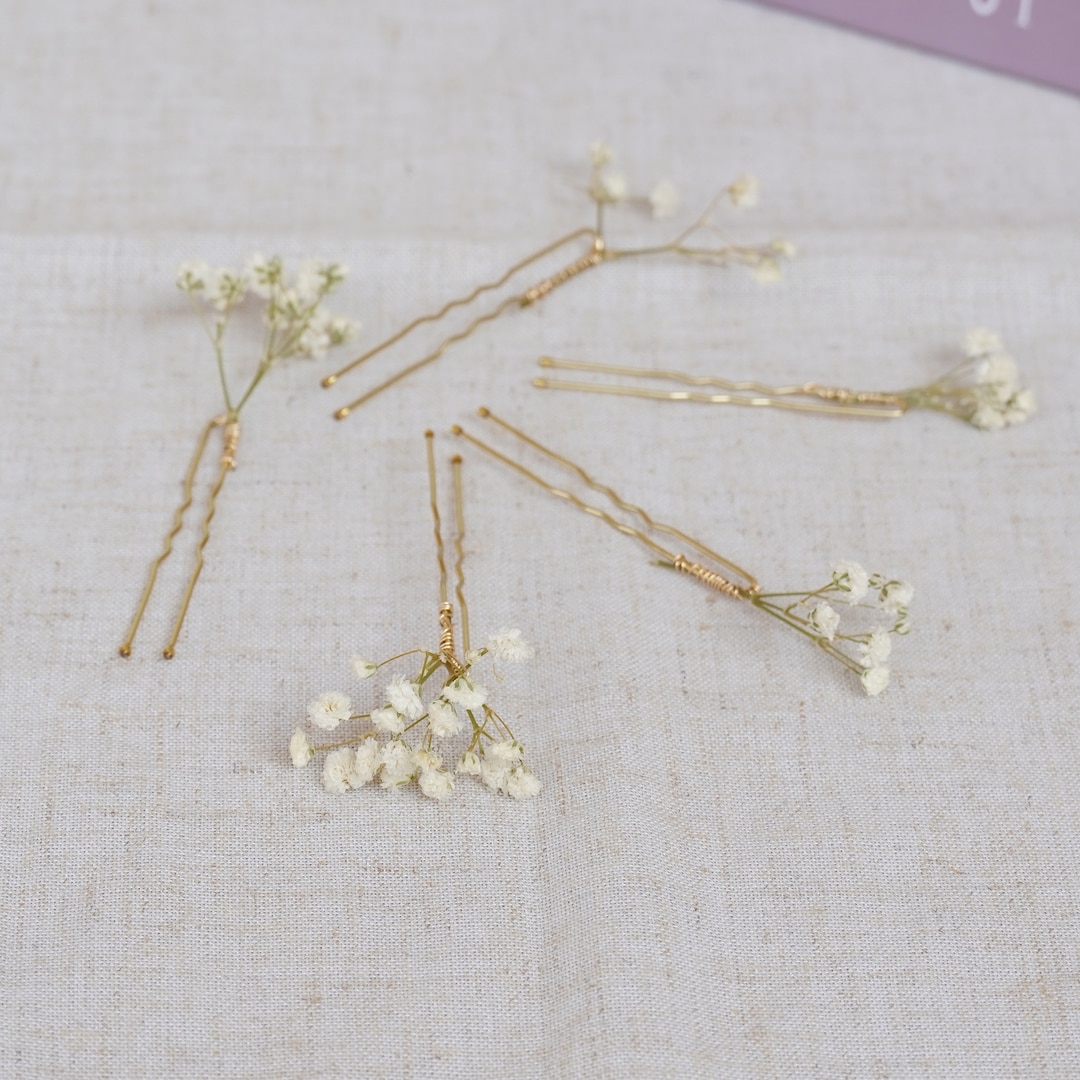 Dried Flower Small Hair Pin,bridal and Bridesmaid Hair Accessories,baby ...