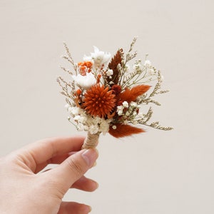 Globe Burnt Orange Thistle+daisy Dried Flower Bridal Bouquet,wild ...