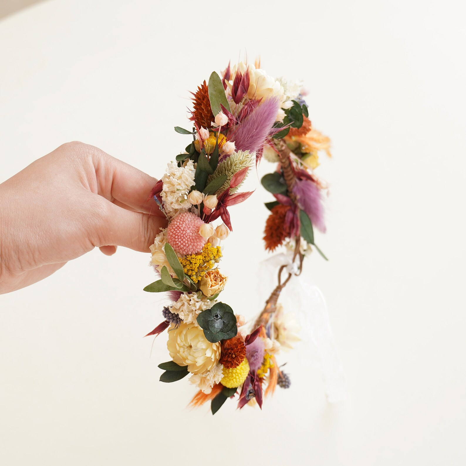 Daisy Dried Flowers Crown,boho Bride Crown,bridal Crowns,wedding Crown ...