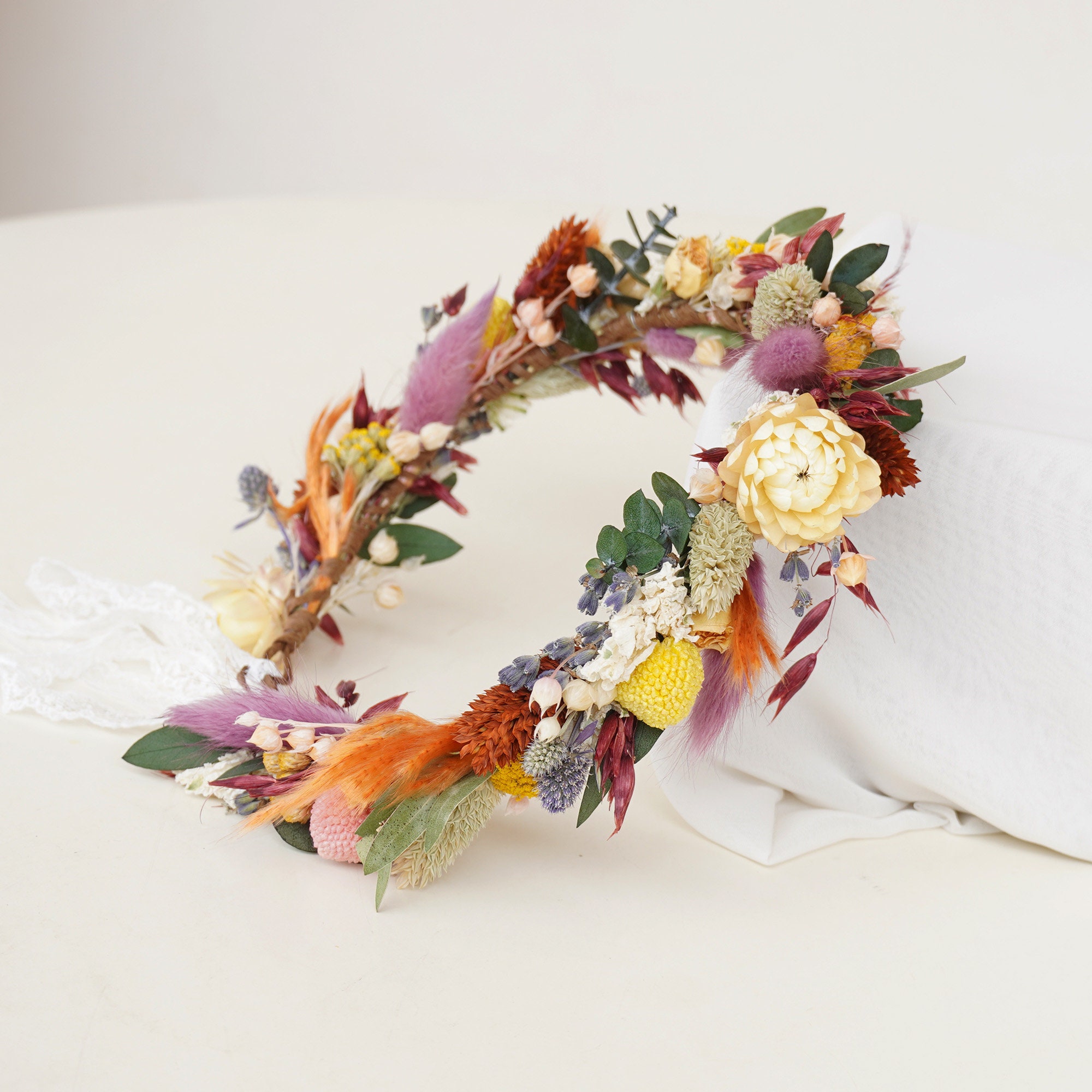 Daisy Dried Flowers Crown,boho Bride Crown,bridal Crowns,wedding Crown ...