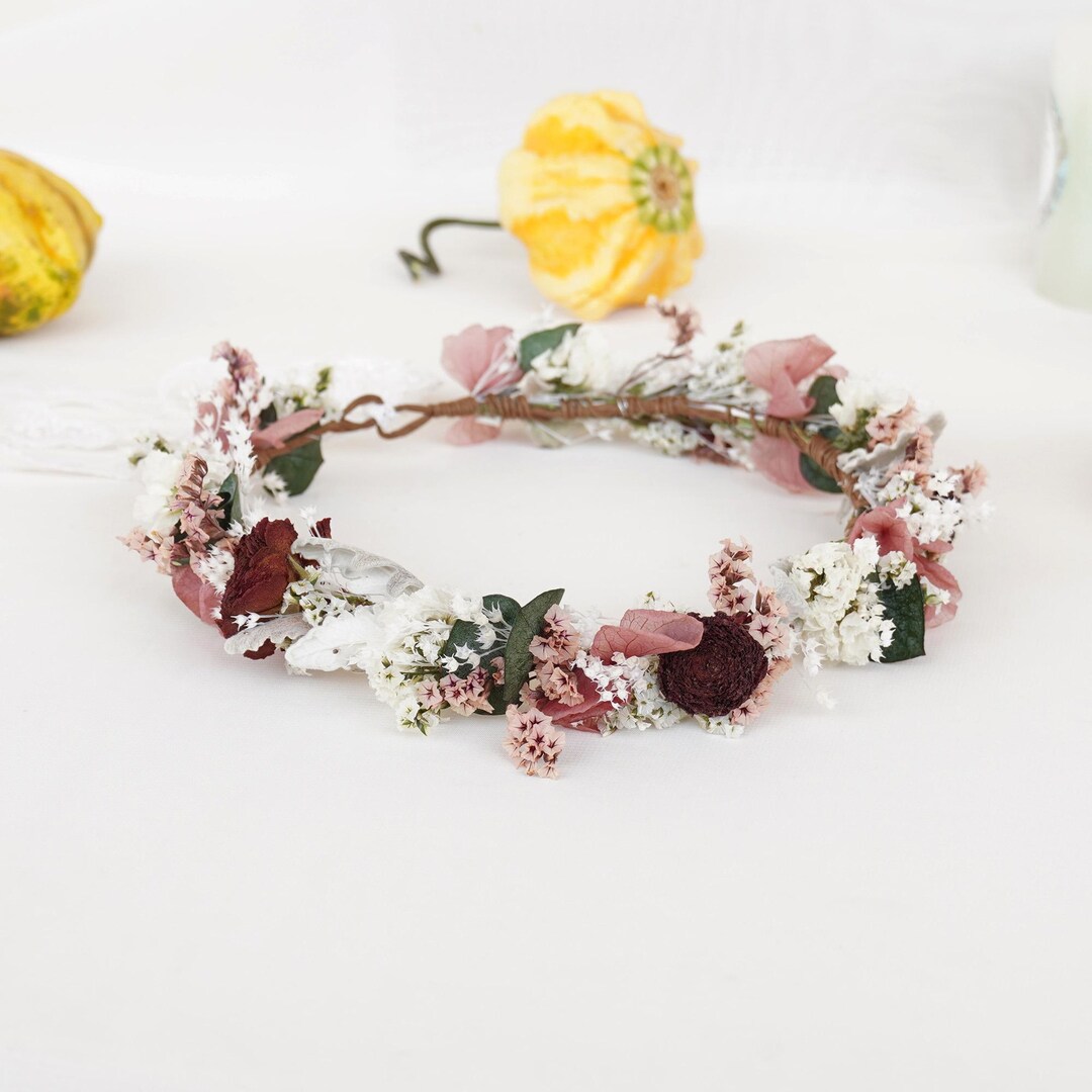 Boho Bride Crown,dried Flowers Crown,bridal Crowns,wedding Crown ...