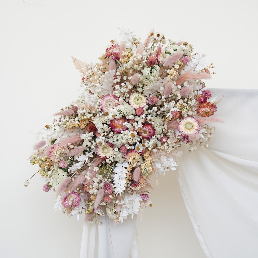 Natural Dried Flower Arch Arrangement,rustic Wedding Decor, Boho ...