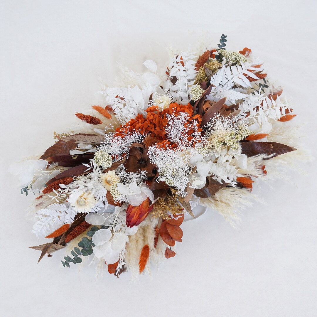 Natural Dried Flower Arch Arrangement,rustic Wedding Decor, Boho ...