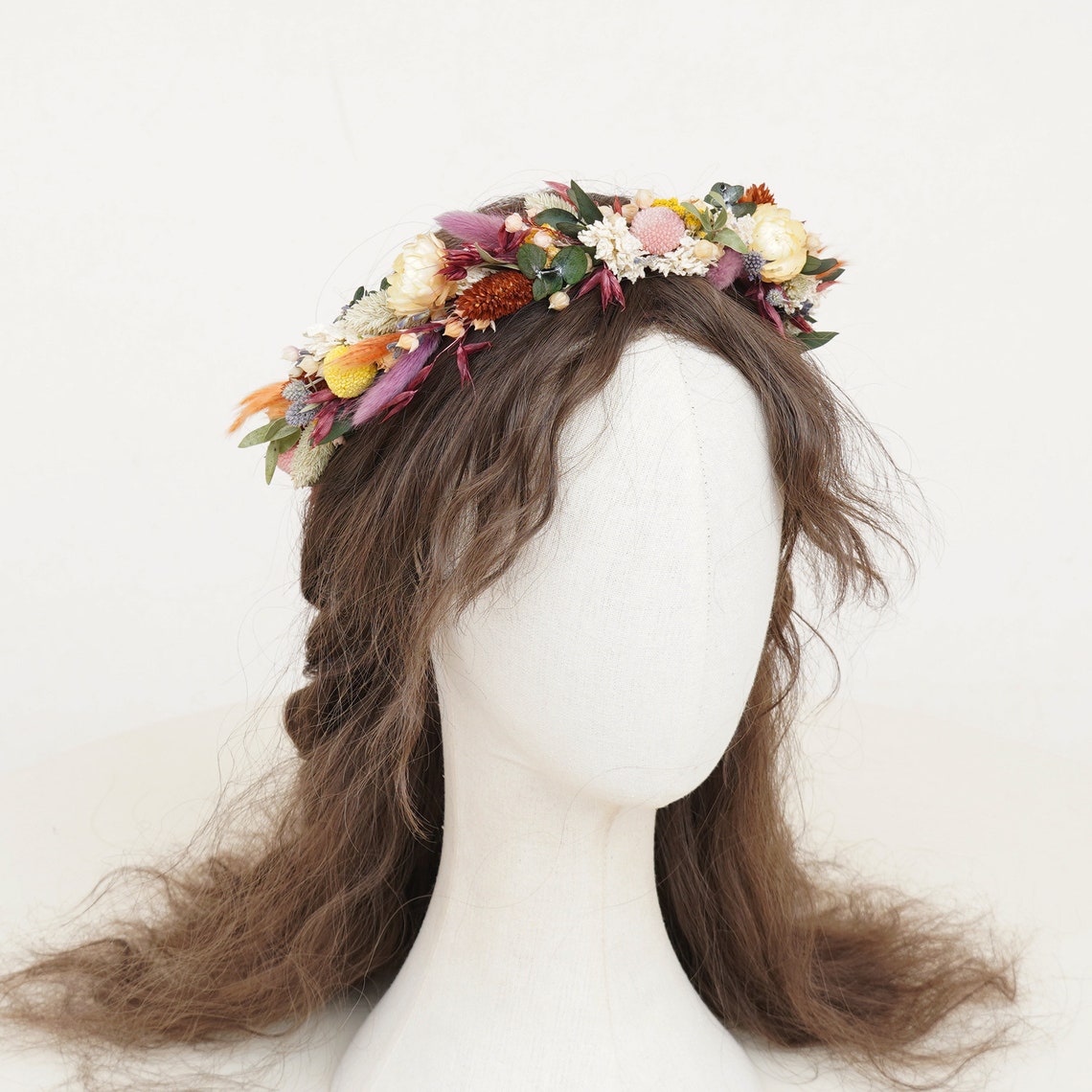 Daisy Dried Flowers Crown,boho Bride Crown,bridal Crowns,wedding Crown ...
