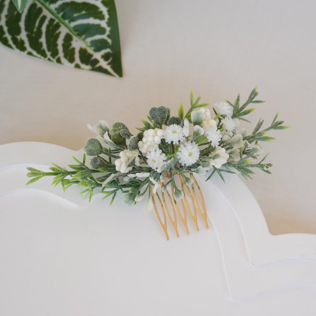 Combs Crafted From Artificial Flowers,boho Wedding Hair Comb , Natural ...
