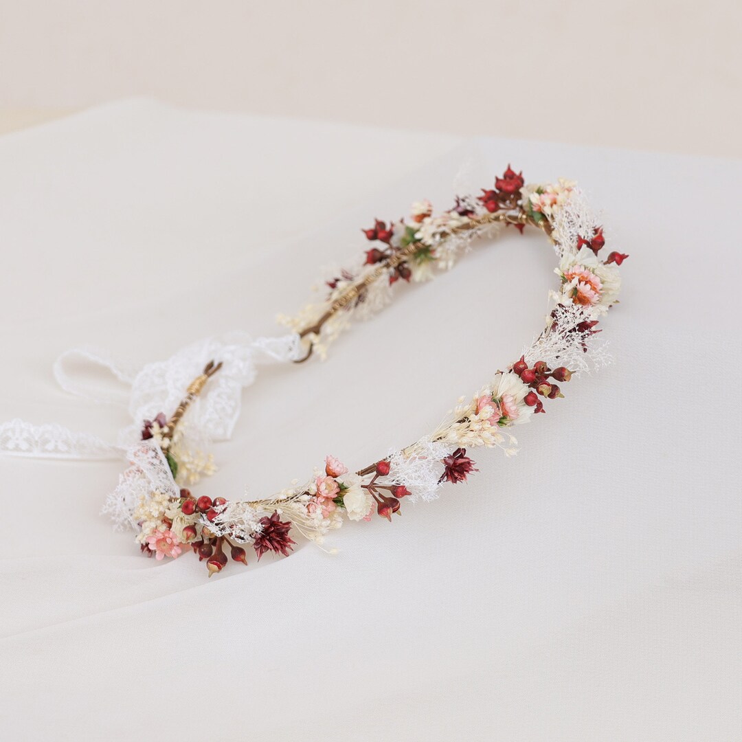 Boho Bride Crown,dried Flowers Crown,bridal Crowns,wedding Crown,baby's ...