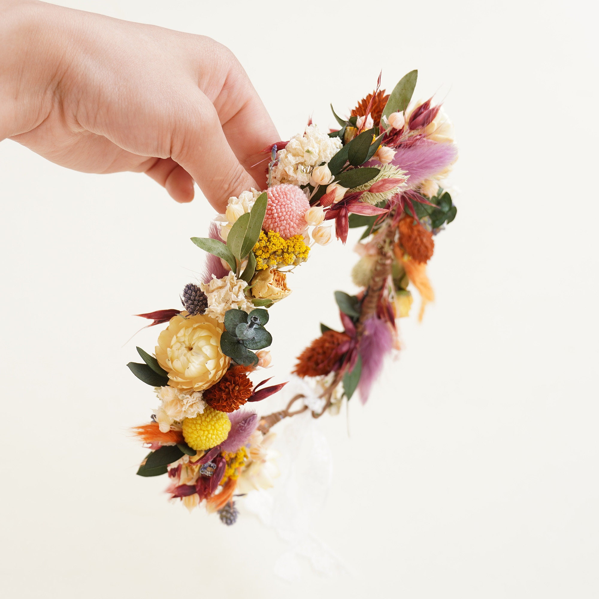 Daisy Dried Flowers Crown,boho Bride Crown,bridal Crowns,wedding Crown ...