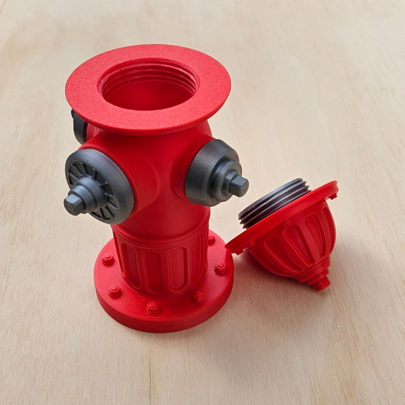 Fire Hydrant Pencil Storage Creative Geocaching Container Firefighter ...