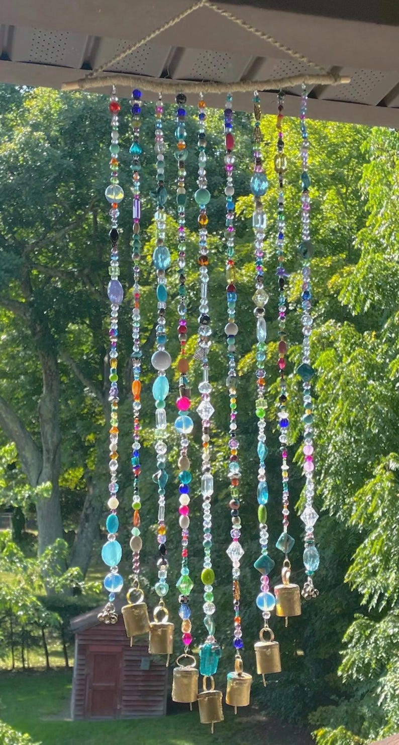 Hanging Glass Bead Sun Catcher Macramed - Etsy