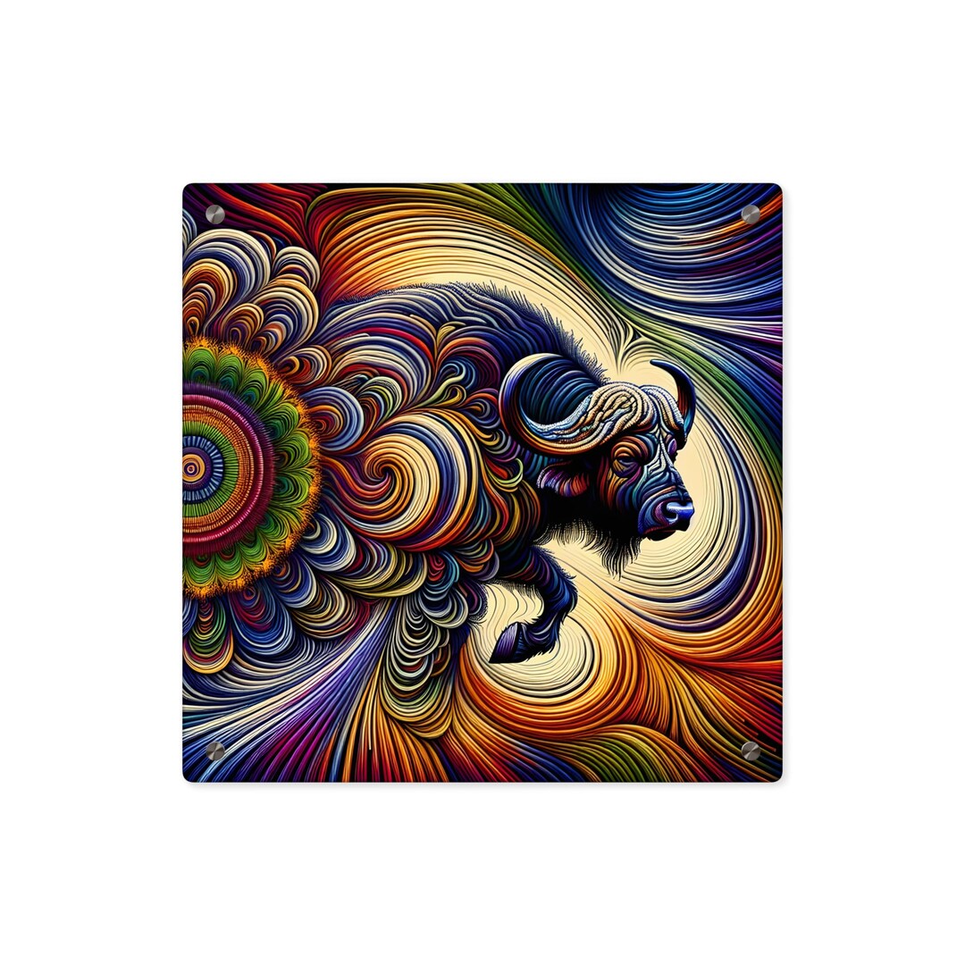Acrylic Wall Art Panels Abstract African Buffalo Abstract Wall Art ...