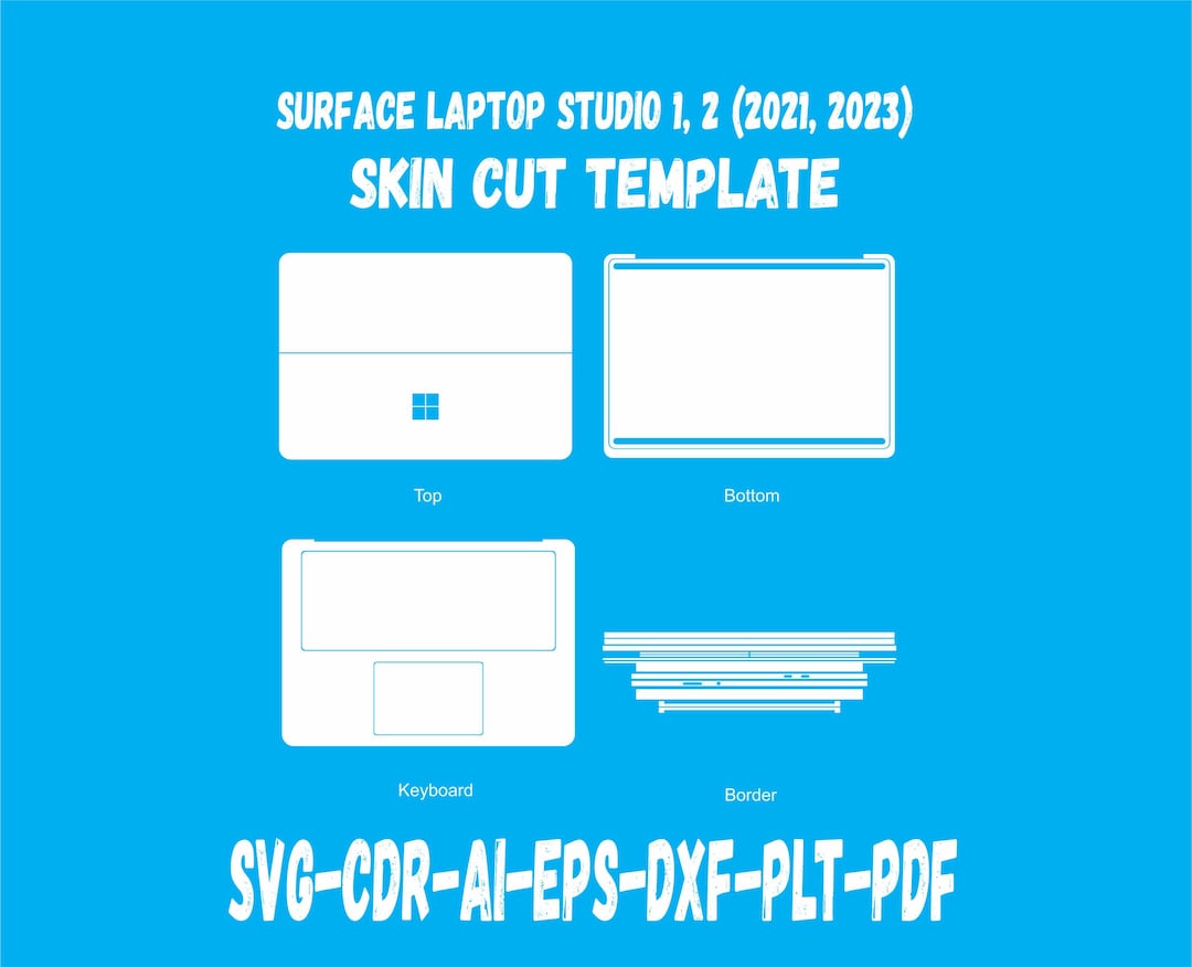 Surface Laptop Studio 1, 2 2021,2023 Skin Vector Template Skin Layout ...