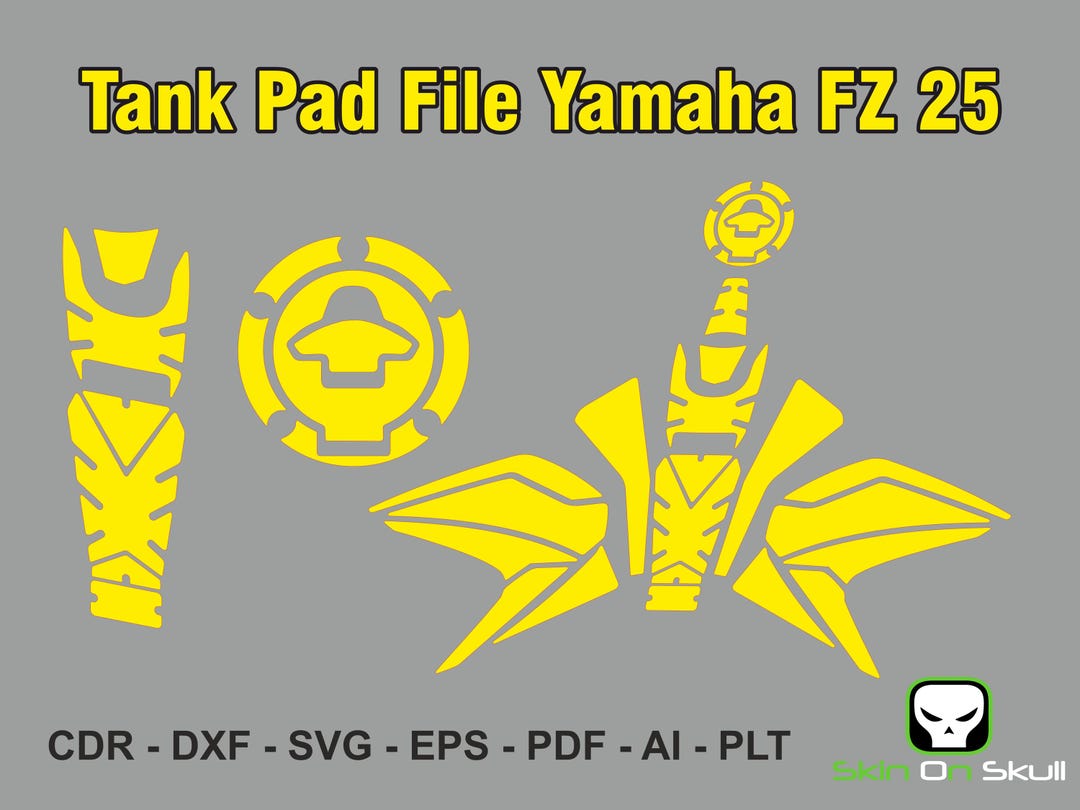 Yamaha Fz 25 Tank Pad Template Vector Cutting File / Tank Pad File ...