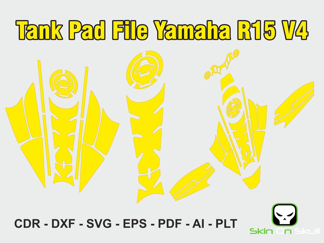Yamaha R15 V4 Tank Pad Template Vector Cutting File / Tank Pad File ...