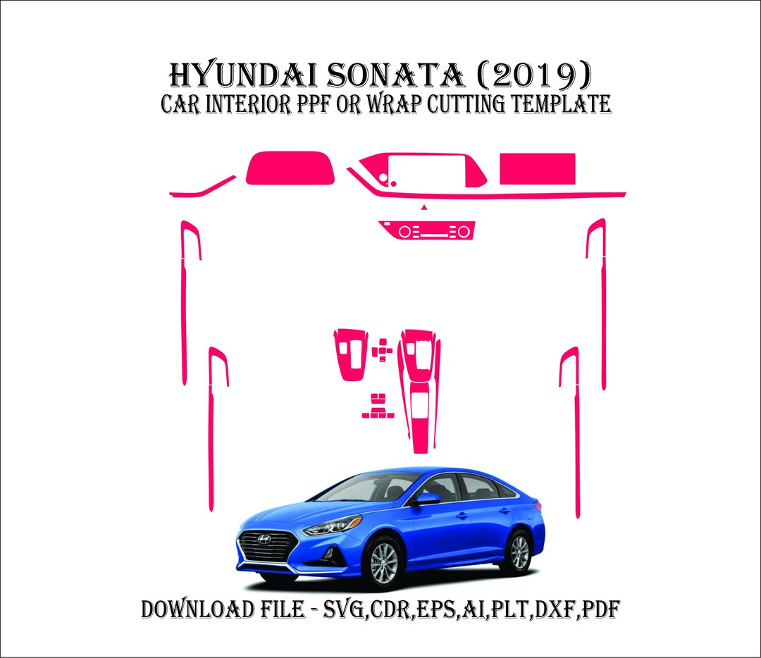 Hyundai Sonata 2019 - Wrap Template - Scale Template Design Vector ...
