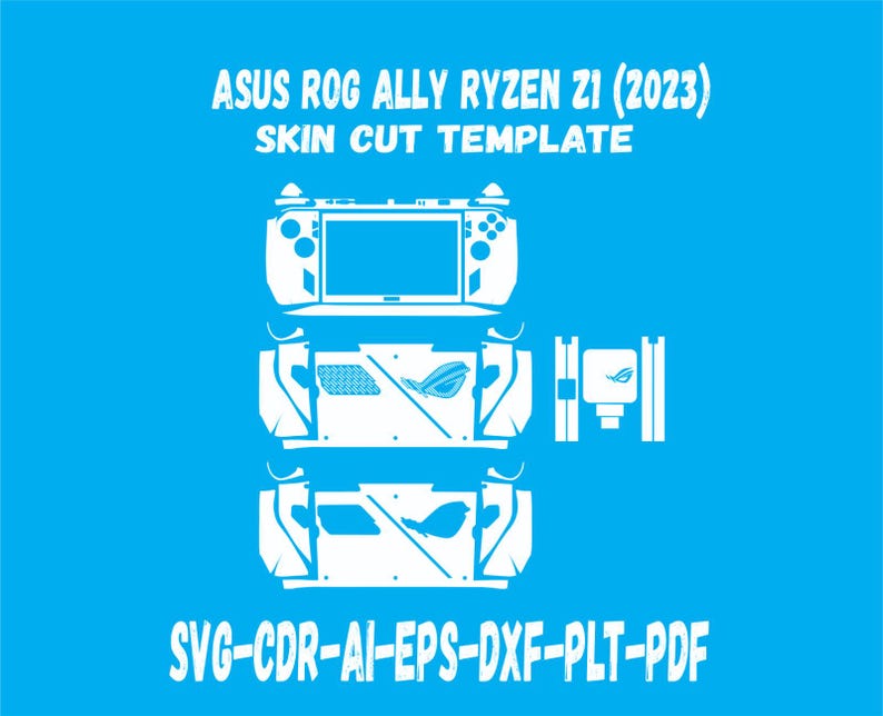 Asus ROG Ally Ryzen Z1 2023 Skin Template Vector Skin Cut File Layout ...