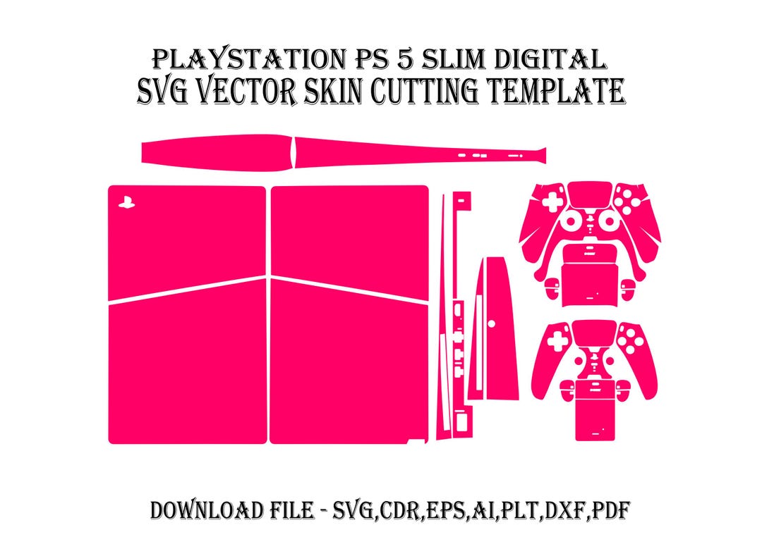 Playstation Ps5 Slim Digital Edition Skin Vector Template File Template ...