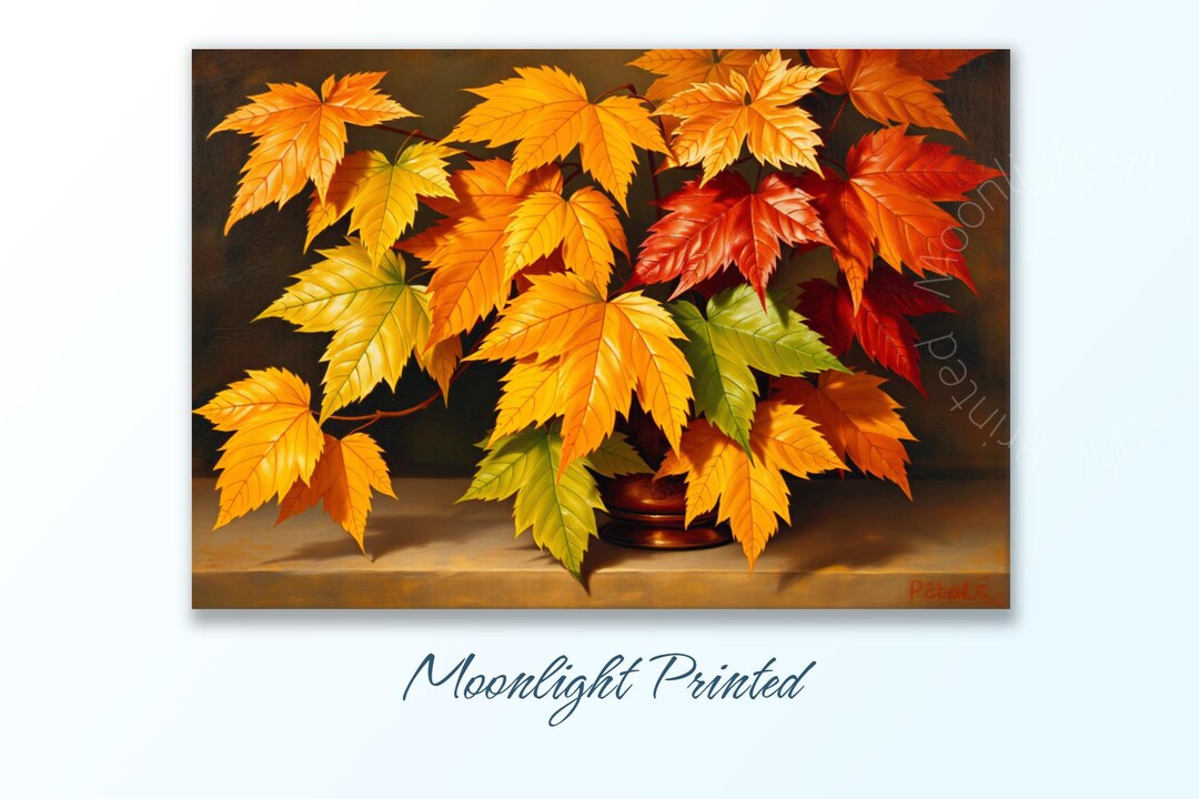 Still Life With Leaves of the Fall Autumn Digital Art Impressionist ...