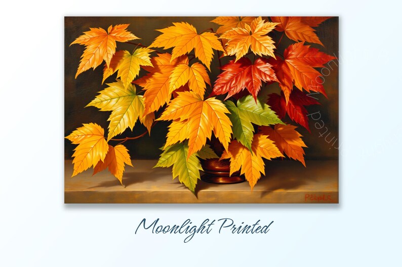 Still Life With Leaves of the Fall Autumn Digital Art Impressionist ...