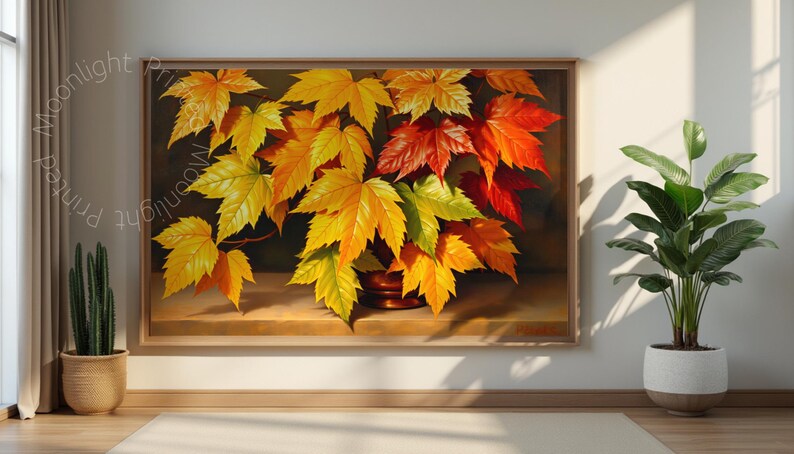Still Life With Leaves of the Fall Autumn Digital Art Impressionist ...