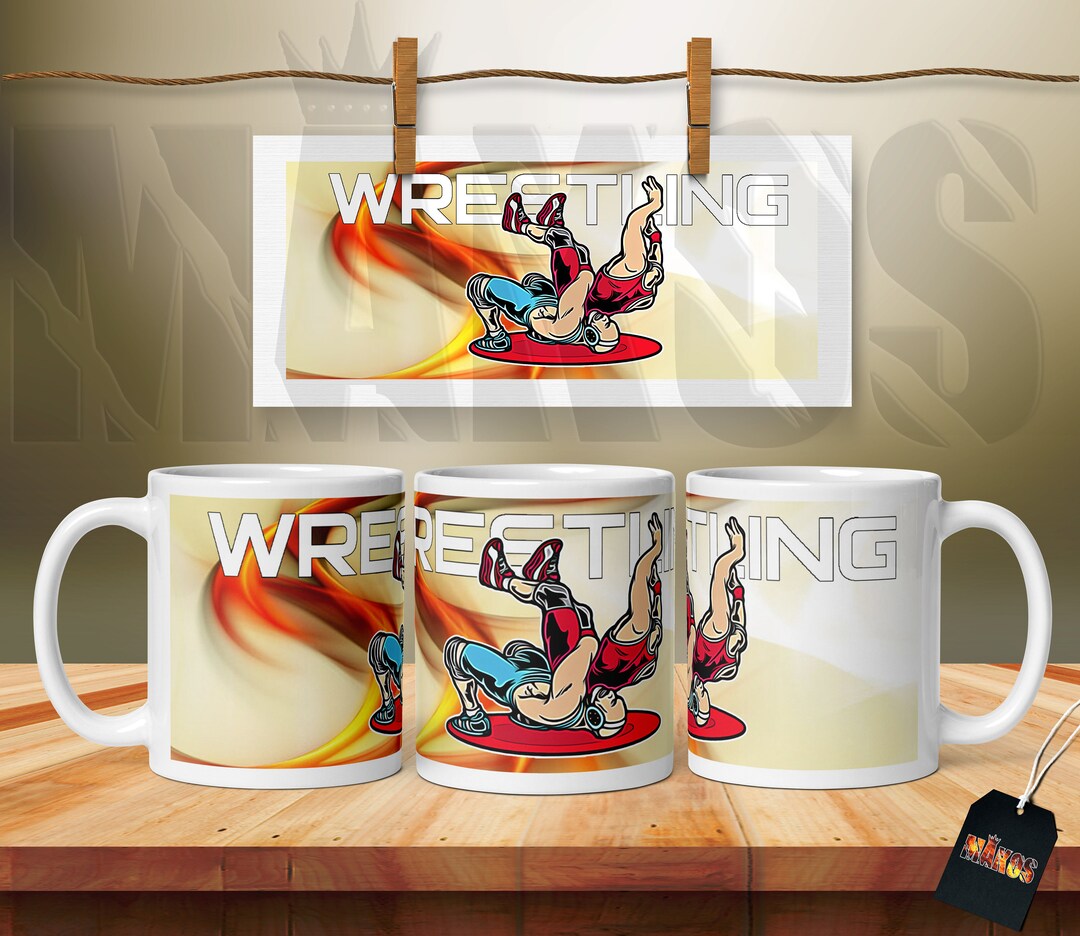 Wrestling Perfection in Every Sip: Ceramic Mug Set Wrestling Mug ...