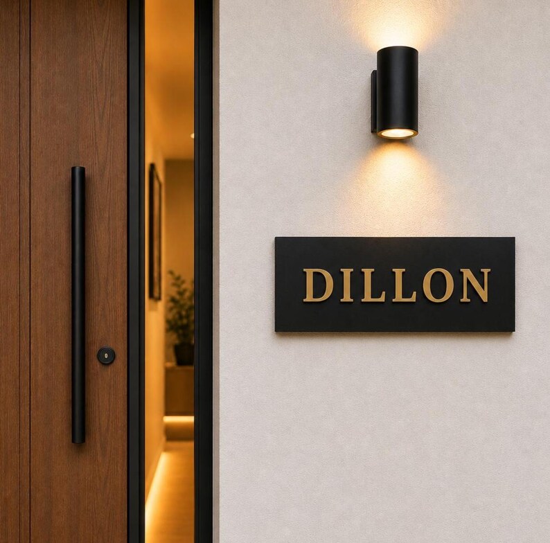 House Number Sign | Modern Acrylic Address Plaque | Outdoor House Sign ...