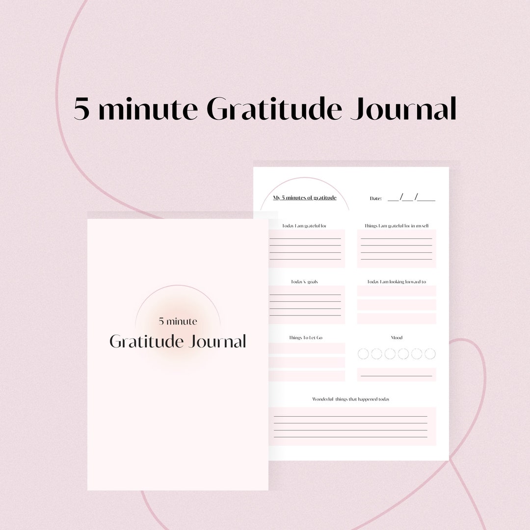 5-minute Gratitude Journal Pdf, 5 Minute Journal Pdf, Gratitude Journal ...