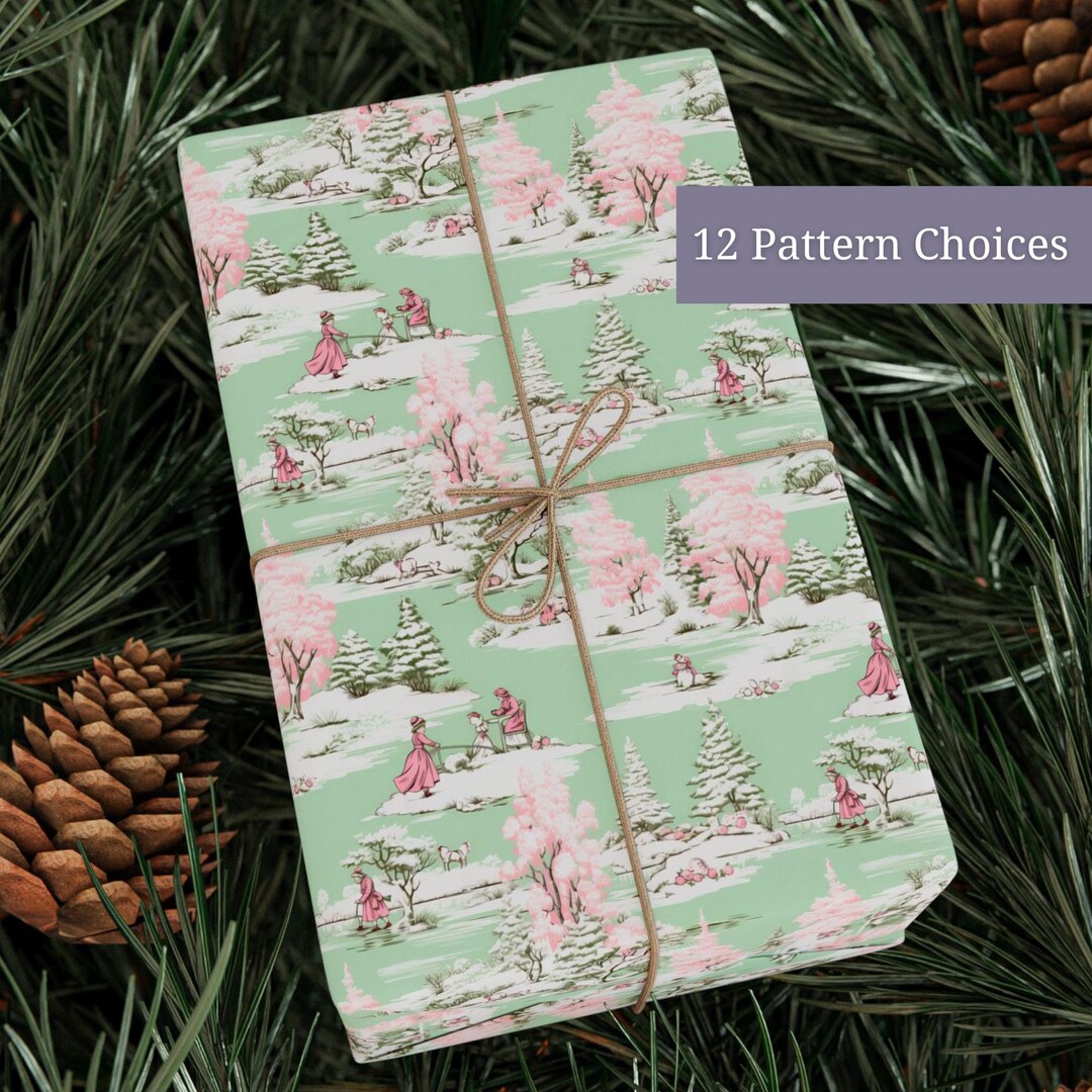 Chinoiserie Green Toile Wrapping Paper Green Wrapping Paper French ...