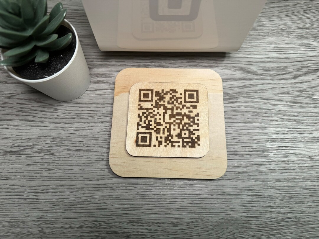 Custom QR Code Laser Engraved Business Sign, Personalized for Your ...