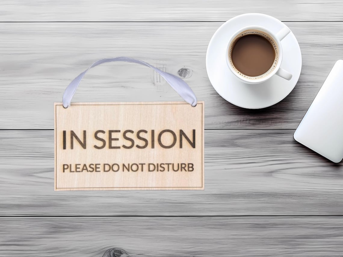 In Session Please Do Not Disturb Wooden Door Sign With Ribbon for ...