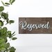 Elegant Wedding Reserved Sign Rustic Wooden Event Decor Custom Ceremony ...