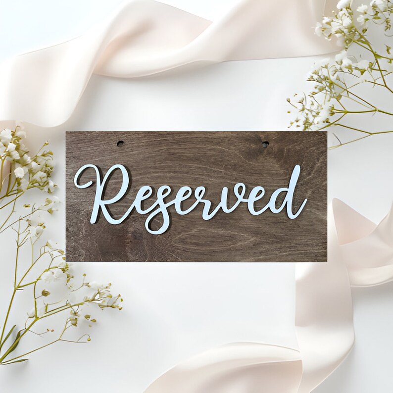 Elegant Wedding Reserved Sign Rustic Wooden Event Decor Custom Ceremony ...
