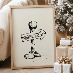 Christmas Printable Wall Art | Christmas Decor | North Pole Sign ...