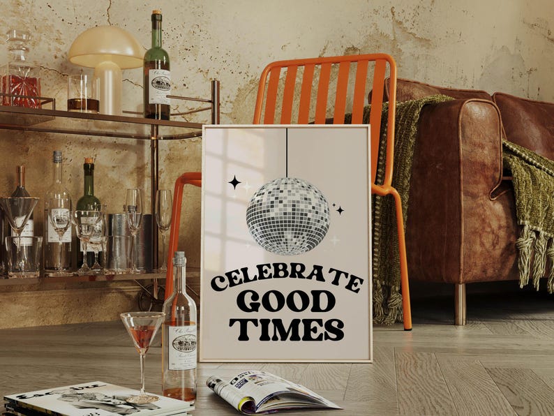 Disco Wall Art | New Year 2025 Printable Wall Art | Disco Ball Decor ...